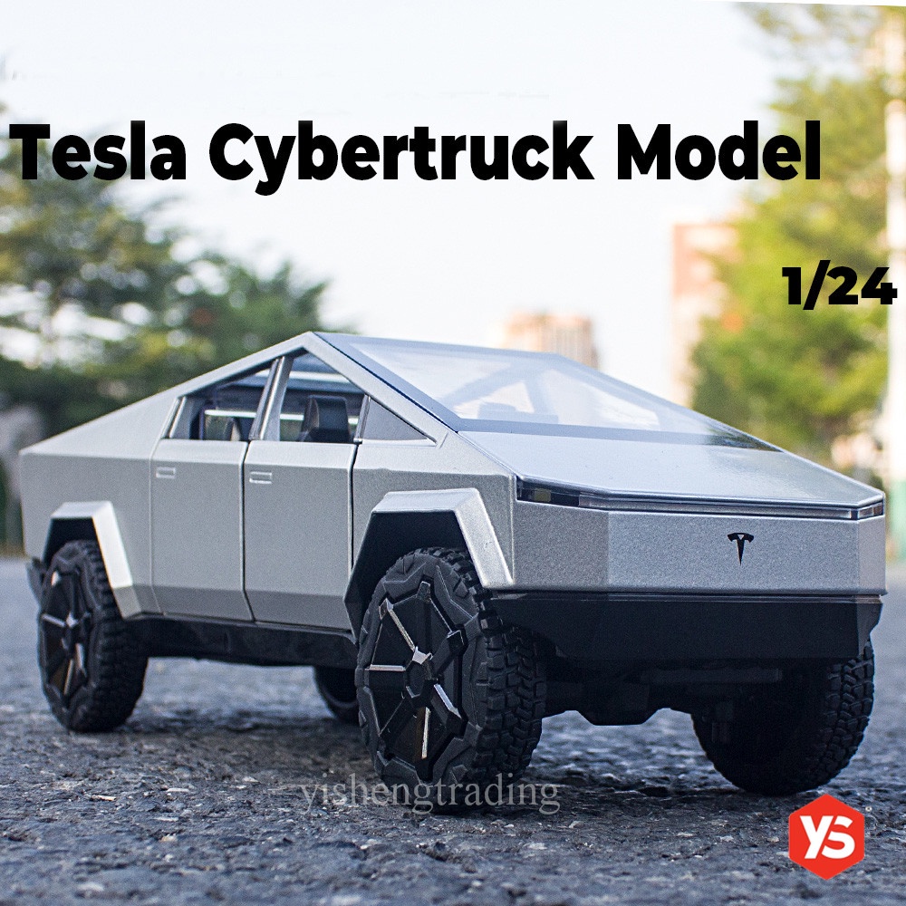 1:24 Scale Tesla Cybertruck Diecast Steel Car Model With Sound | Shopee ...