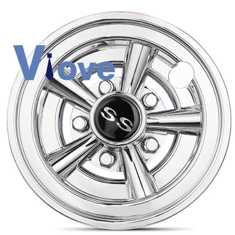 4Pcs Golf Cart Hubcaps,8 Inch SS Chrome Golf Cart Hub Caps,Shiny Wheel ...