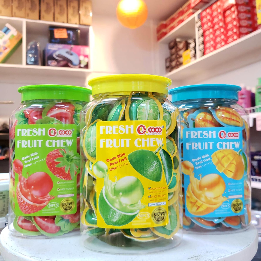 COCO Fresh Fruit Chew Candy Jar | 50 Pieces | Shopee Philippines