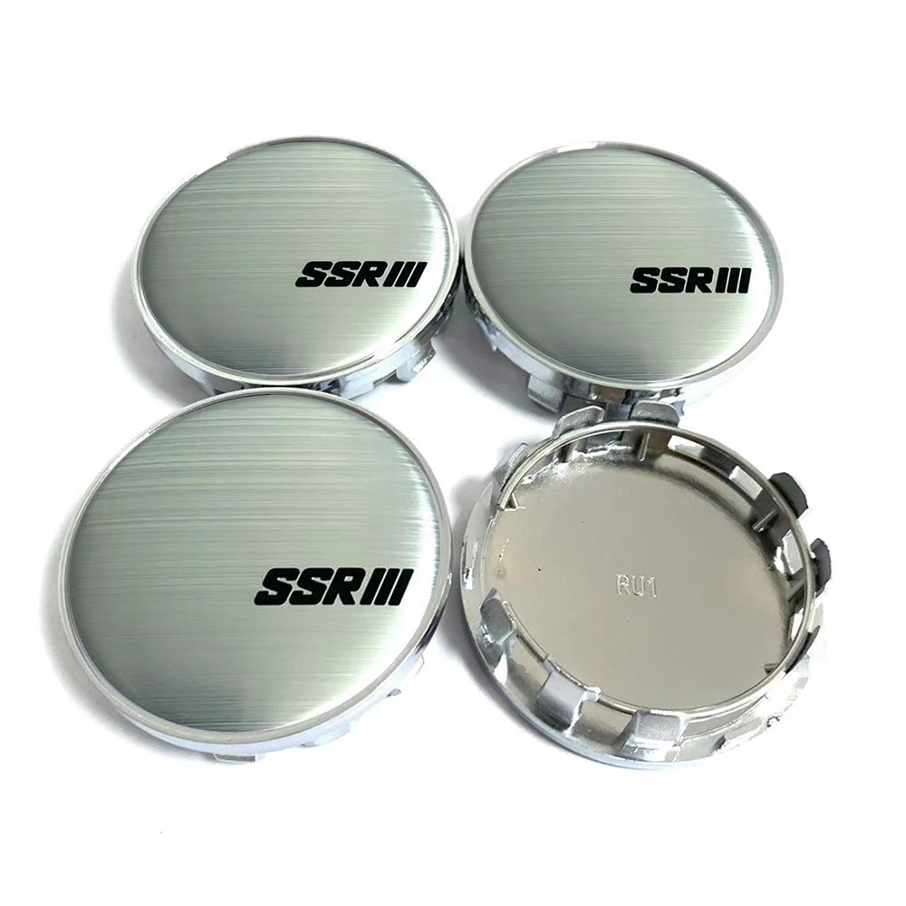 4pc 59mm SSR Black Silver red logo Sticker Car Modified Wheel Center ...