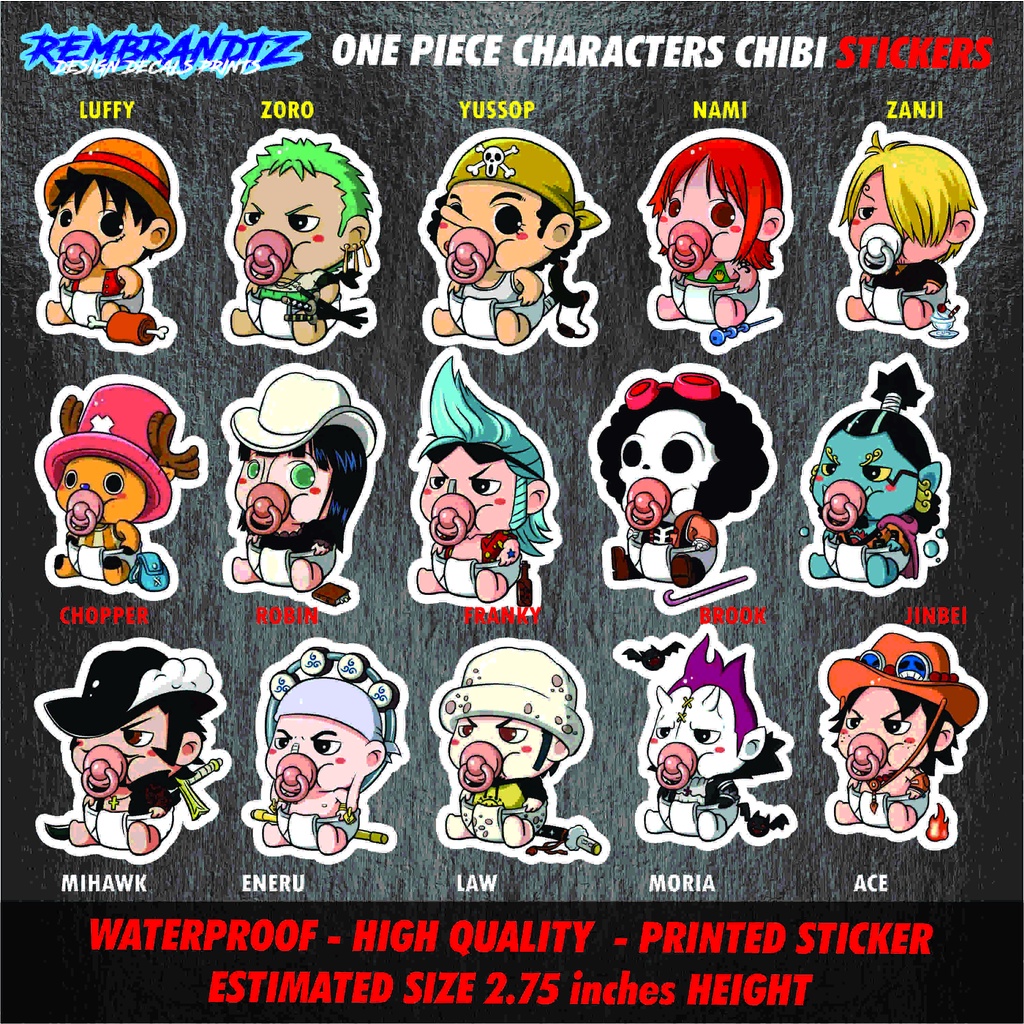 Sticker Set OnePiece Character (26 pcs Chibi and 4 pcs OnePiece logo ...