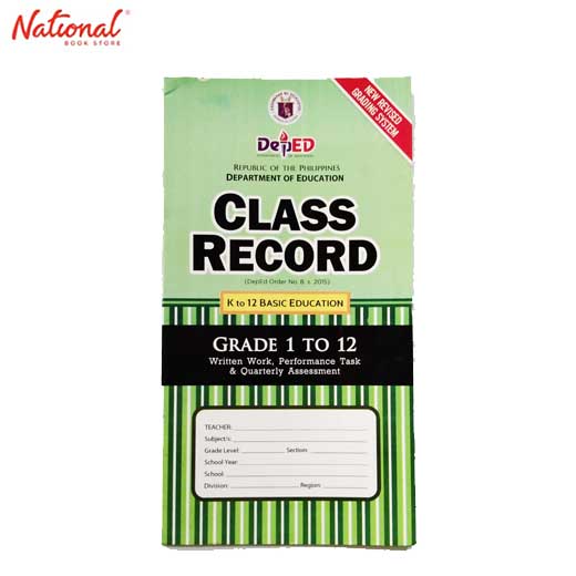 Class Record Grade 1 To 12 K12 National Book Store | Shopee Philippines