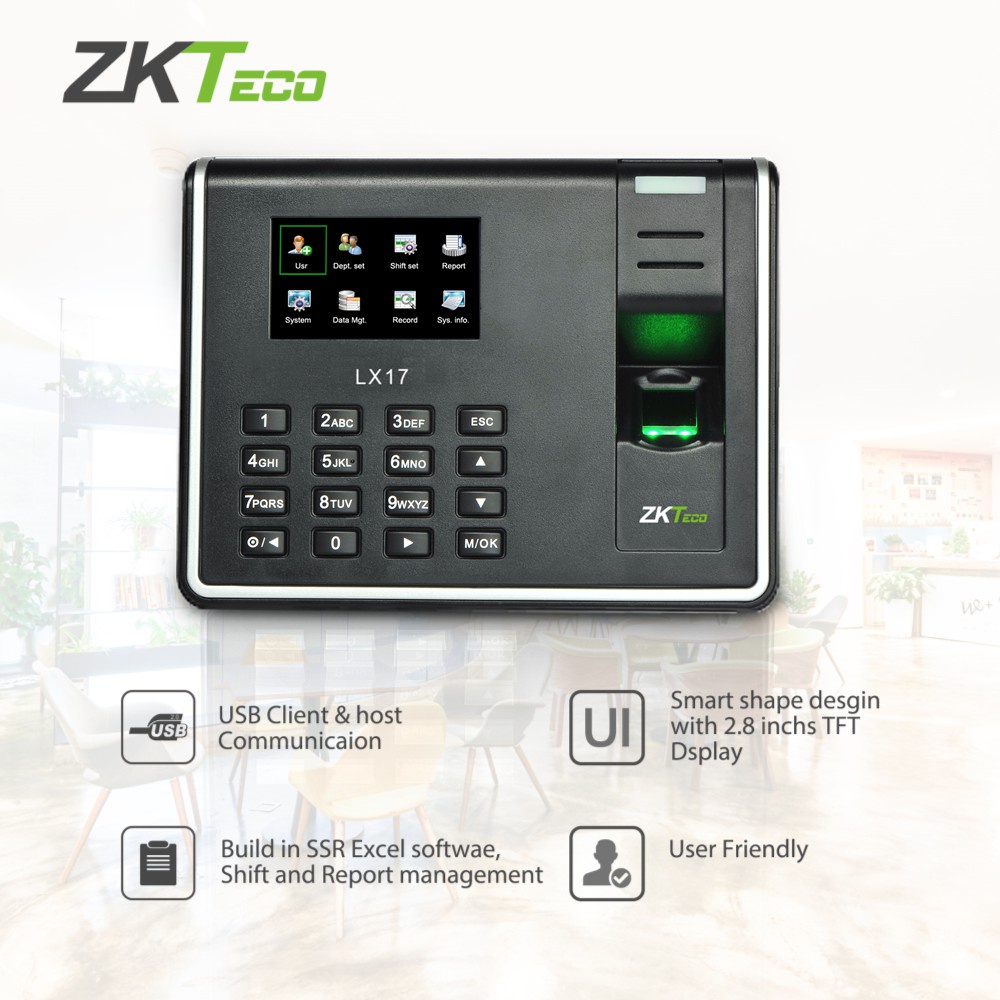 ZKTeco Fingerprint Attendance Machine Time Recorder Biometric Punch ...