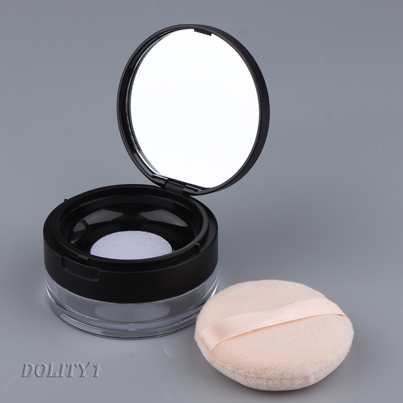 Empty Loose Powder Jar Container Sifter Box Cosmetic Case With Puff ...