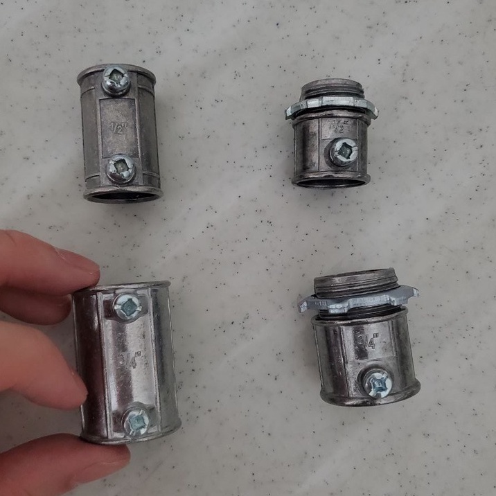 EMT CONNECTOR OR COUPLING 1/2" to 1" - EMT PIPE FITTINGS (5 pcs ...
