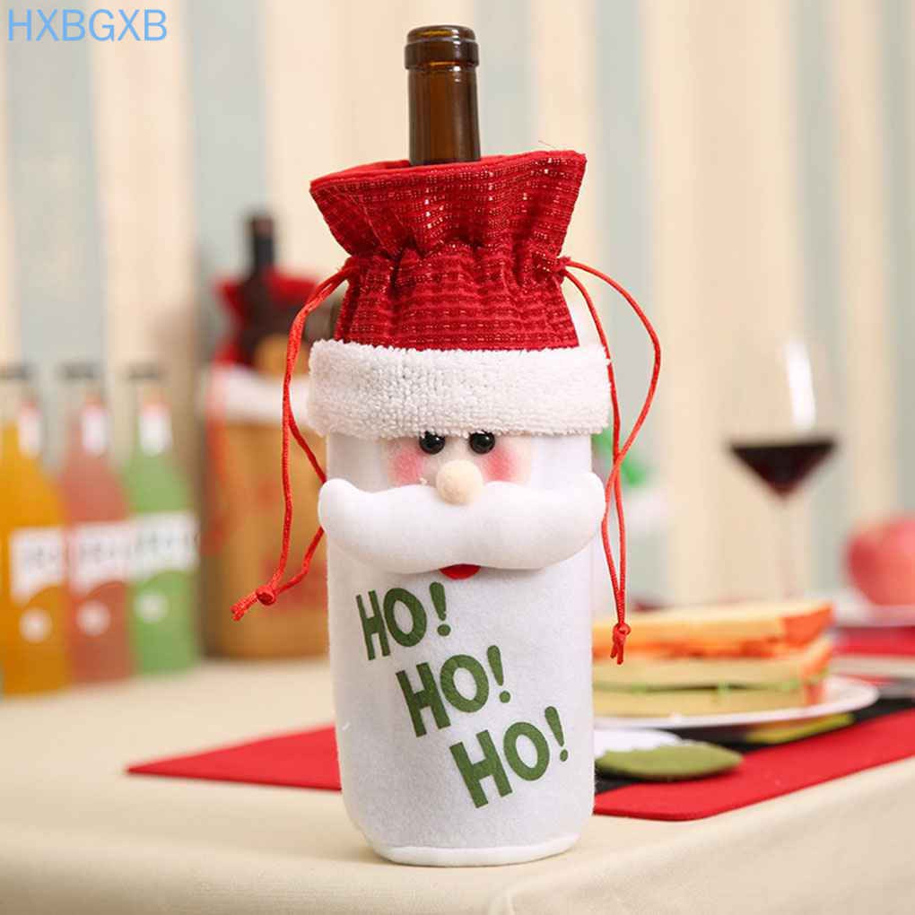 Santa Claus Wine Bottle Cover Bags Holder Flannelette Christmas Gift ...