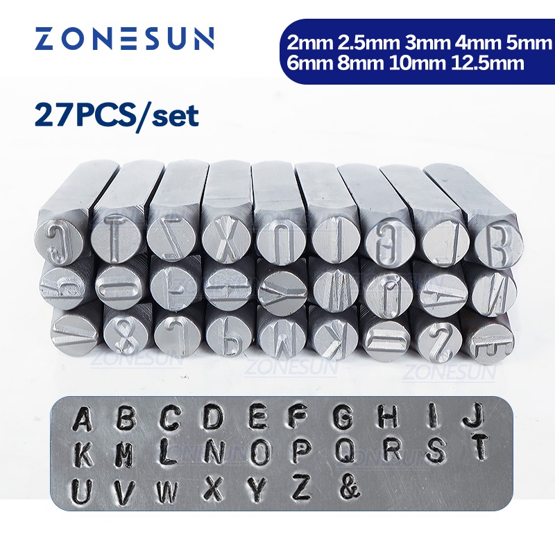 ZONESUN Letter Stamp 2.5/3/4/5mm Stamp Alphabet Stamp Letter Punch ...