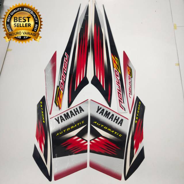 HITAM MERAH Striping yamaha nouvo z 2005 2006 black silver red trim ...