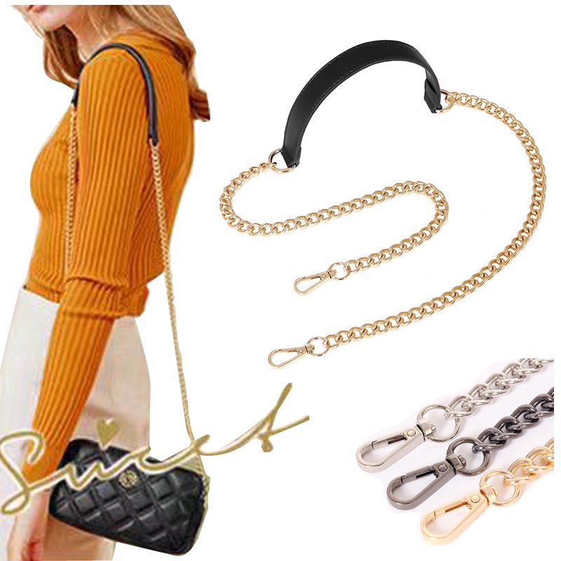 Fashion leather chain strap for women's shoulder sling bag replacement ...