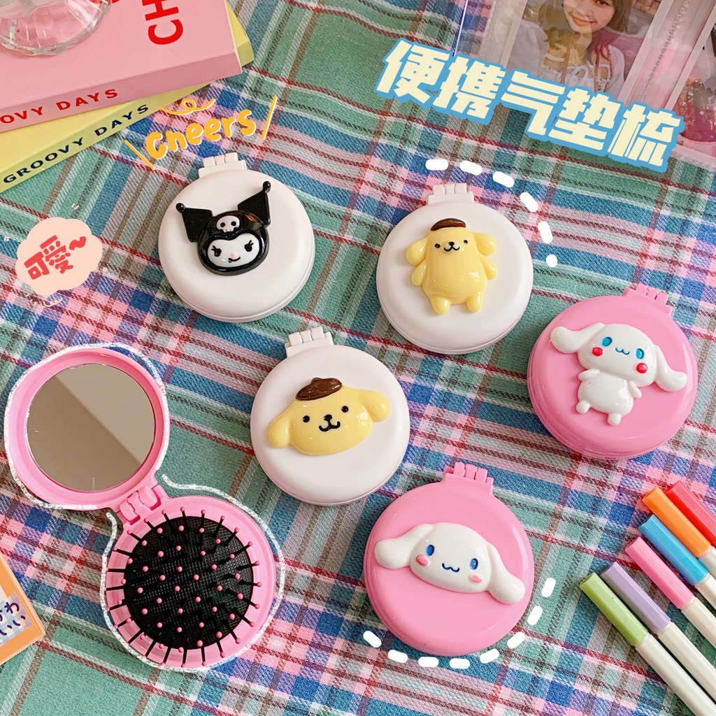 Sanrio Kuromi Air Cushion Comb My Melody Pom Pom Purin Mirror ...