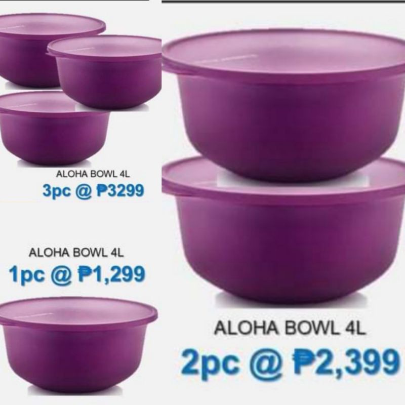 Tupperware ALOHA BOWL 4L | Shopee Philippines
