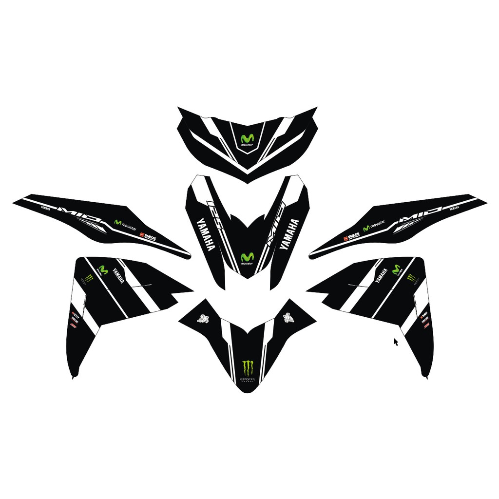 Yamaha Mio M3 125 Mio Z Mio Smile Mio OLD Mio J Mio Soul Mio GT Decal ...