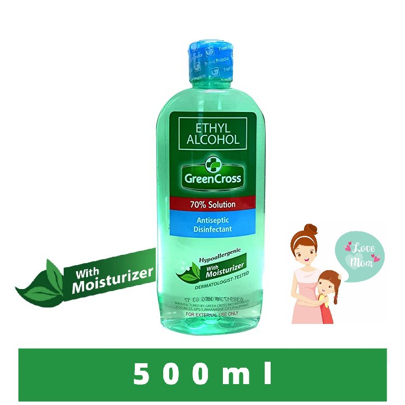 Green Cross Ethyl Alcohol 70% Solution 500ml with Moisturizer | Shopee Philippines