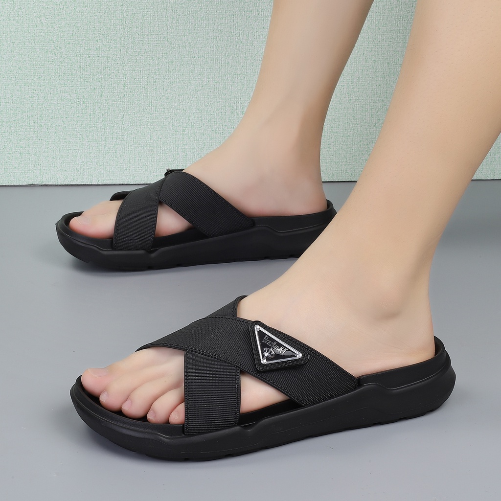 New Fashion Trend Men's Cross Slippers 518-1 | Shopee Philippines