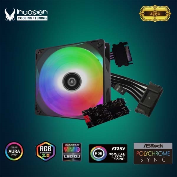 HOT ITEM Invasion Aurora LED 120mm ARGB Fan MB2.0 ARGB 4in1 Set ...