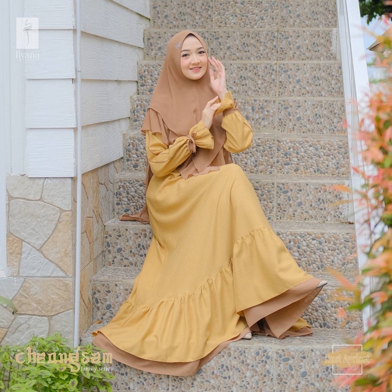 Cheongsam set khimar mom by kyana hijab | Shopee Philippines