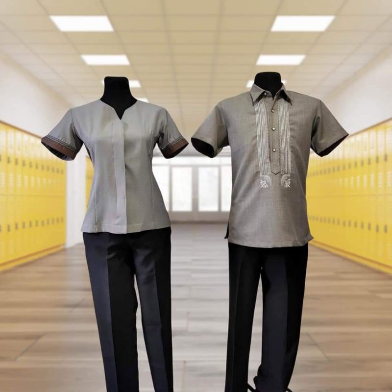 DepEd National Teachers uniform Monday Male Fabric with embroidery and ...