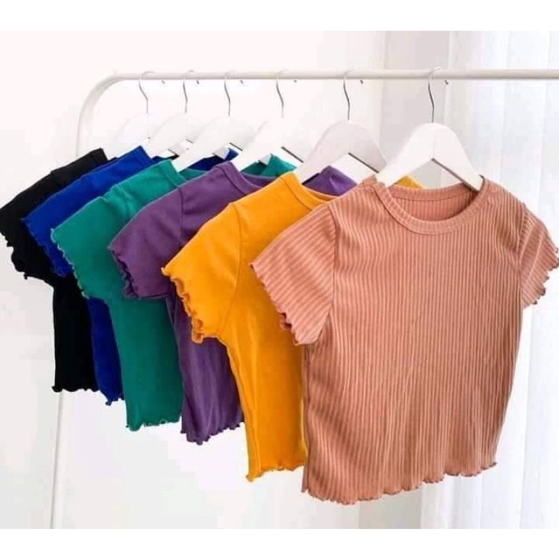 TRENDY LETTUCE TOP SEMI CROPTOP STYLE | Shopee Philippines