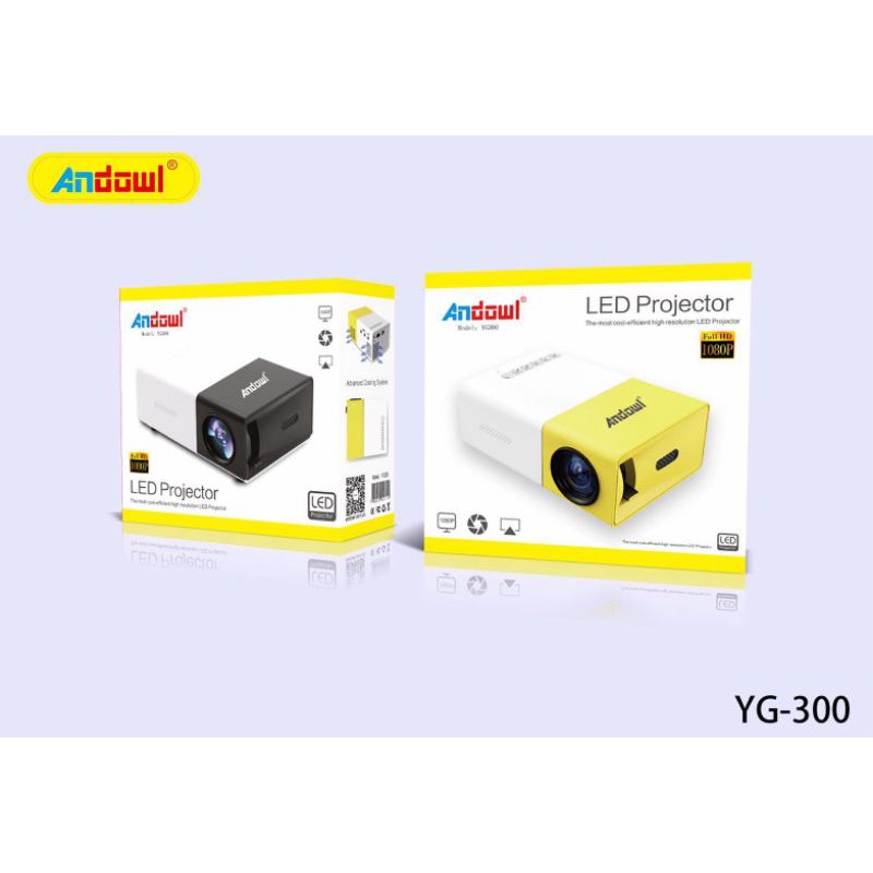Andowl Pocket HD 1080P LED HOME MINI PROJECTOR YG300 | Shopee Philippines