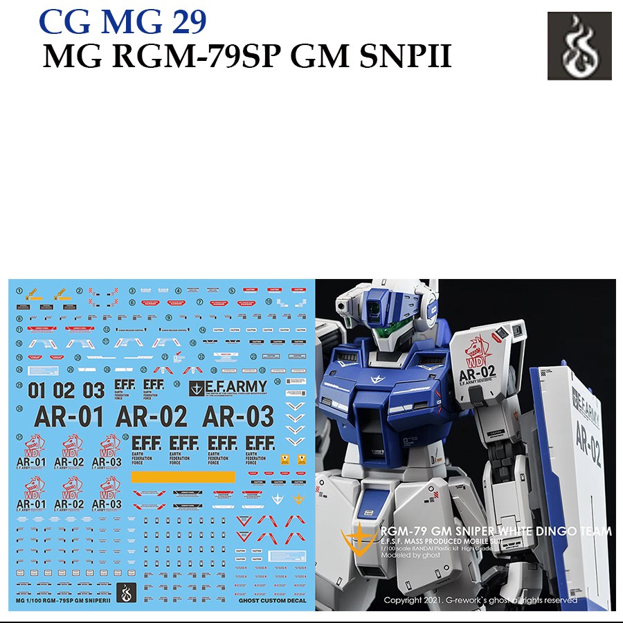[COPY GHOST] MG29 MG 1/100 RGM-79SP GM SNPII GUNDAM WATER SLIDE DECAL ...