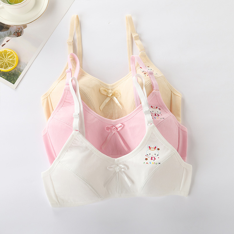 （COD ️ 10-16）Soft Baby Bra Kids Training Bra Girls Sport Bra Double ...
