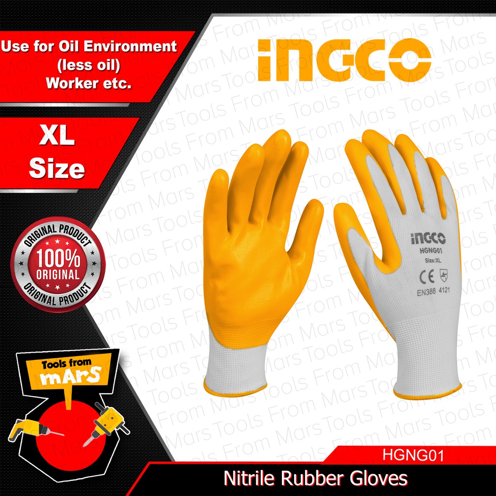 INGCO Nitrile Rubber Gloves HGNG01 / HGNG04 TOOLS FROM MARS IHT ...