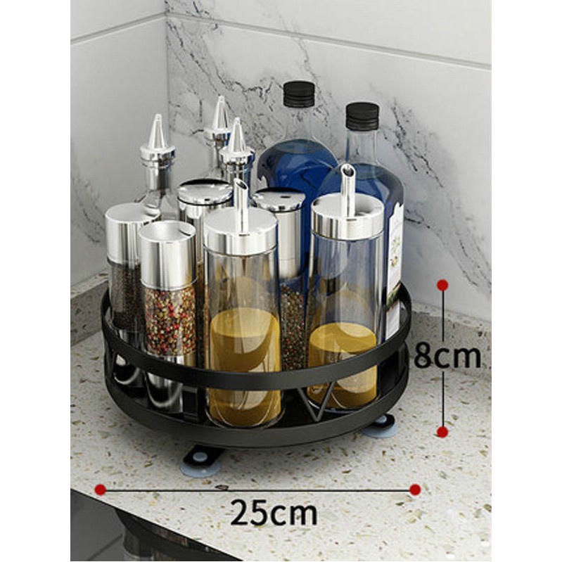 3-Layer Spice Rack Rotating Condiments Rack Rotatable Seasoning ...