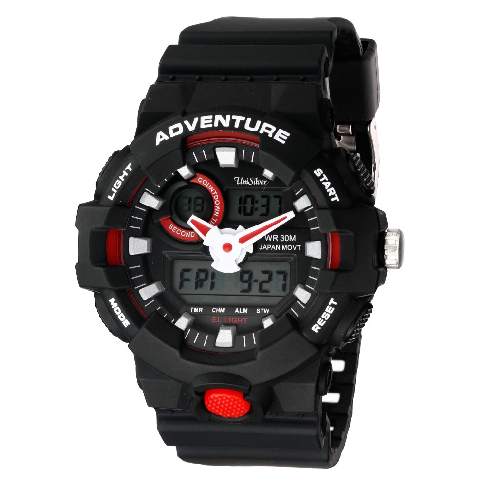 UniSilver TIMe Mark Kramer ZUPERB Men's Analog-Digital Black Rubber ...