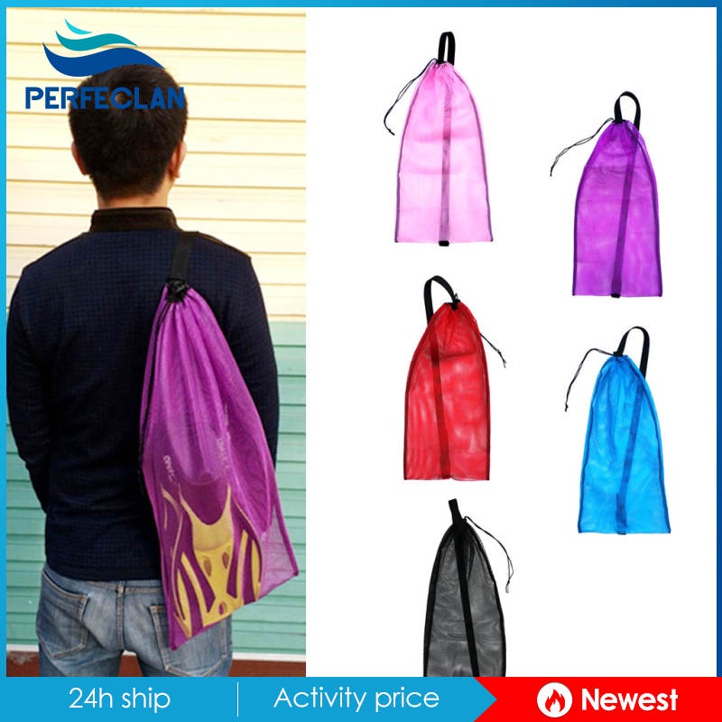 Drawstring Mesh Bag Shoulder Strap for Diving Snorkel Equipment ...