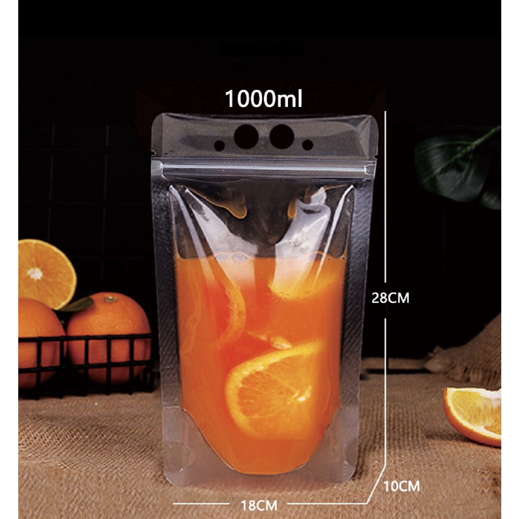100pcs Full Clear Liquid Drink Juice Milk Coffee Stand Up Pouch Packaging Bag Resealable Pouch # ...