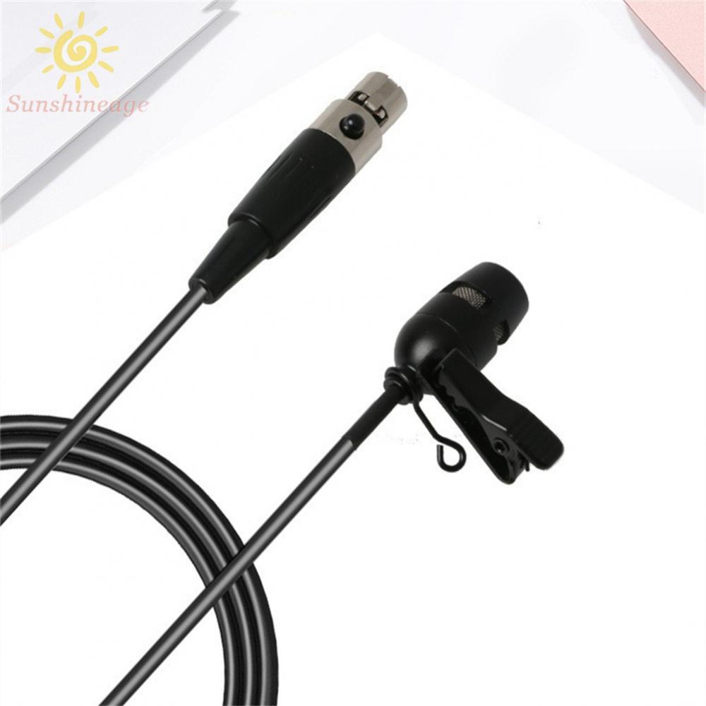 Black Lavalier Lapel Microphone Mic W/ 4 Pin Mini XLR TA4F For Shure ...