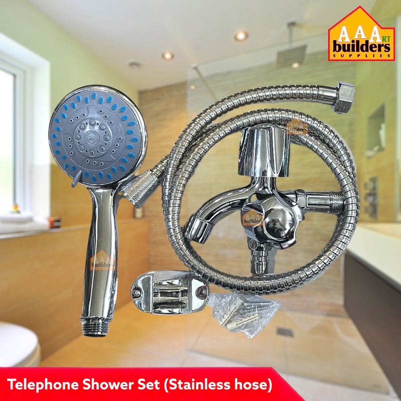 Telephone Shower Set (Stainless hose) | Shopee Philippines