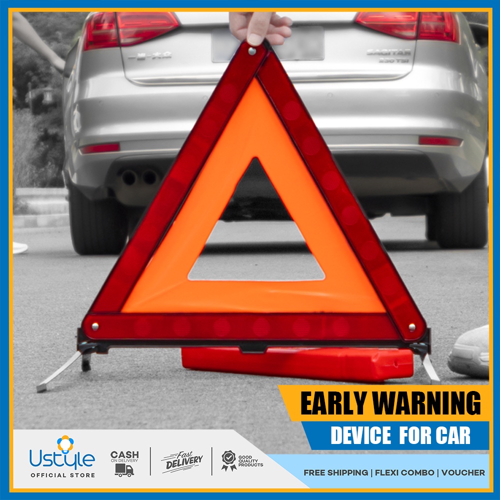 USTYLE Car Early Warning Device Signage Reflective Triangle Car Safety ...