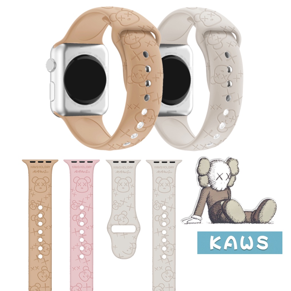 Cartoon Kaws Gloomy Bear Soft Band for Apple Watch Embossed Silicone ...