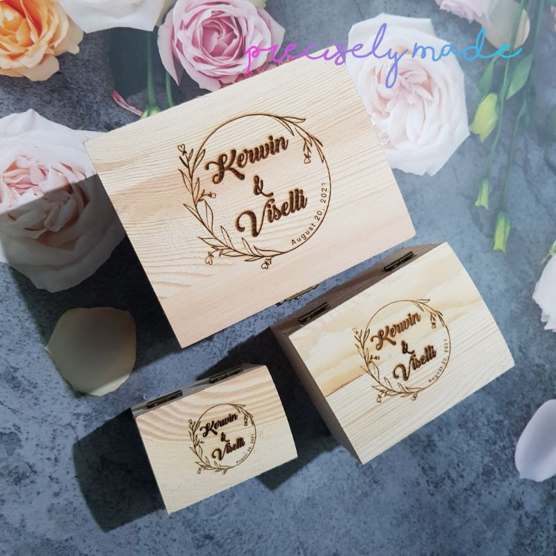 3-in-1 Rectangle Boxes for Rings, Arrhae, and Cord - ENGRAVED | Shopee ...