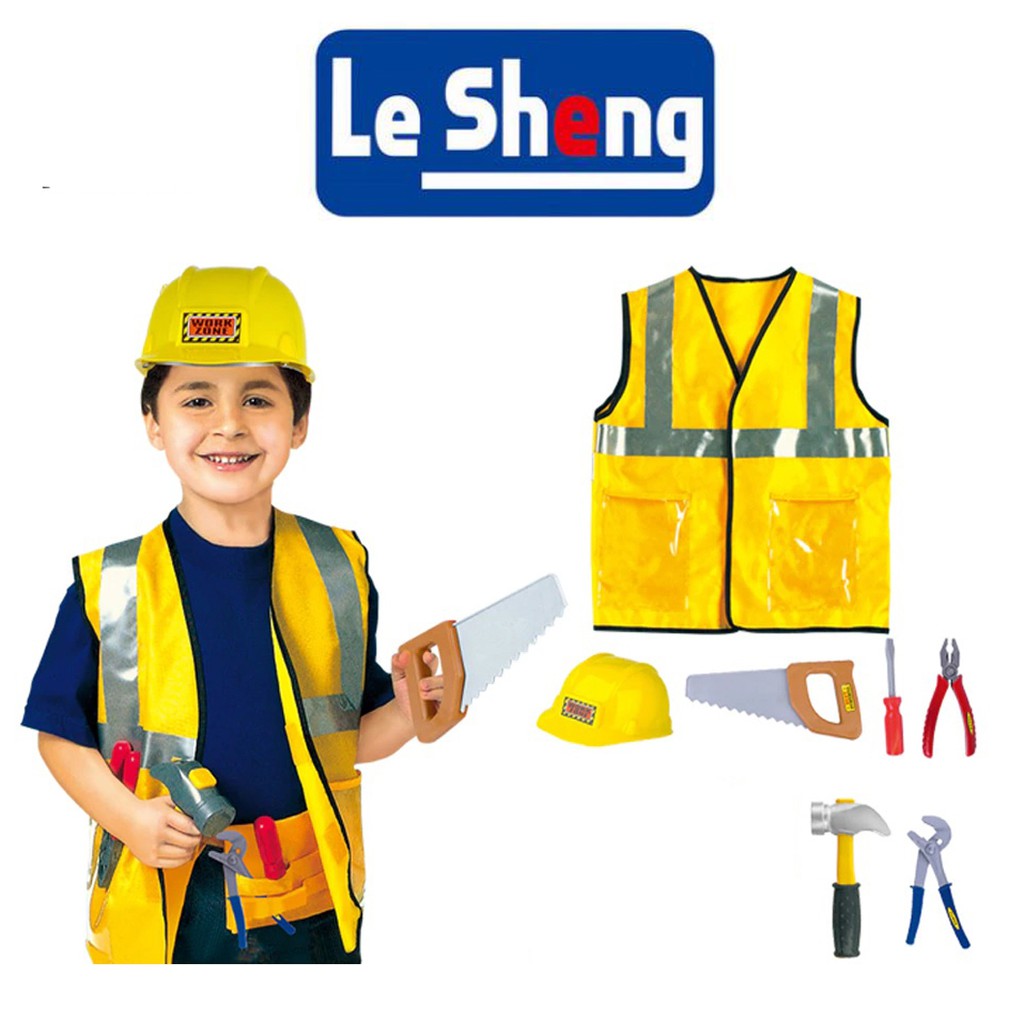 Le Sheng Construction Worker Dress-Up Kids Costume Set 0950-4 | Shopee ...