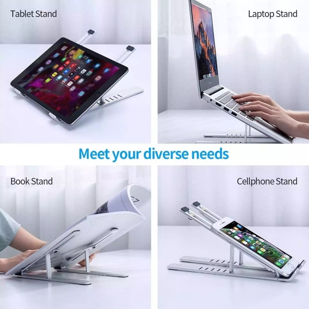 Foldable Laptop Stand 10 Angle Height Adjustable Office Laptop Notebook ...