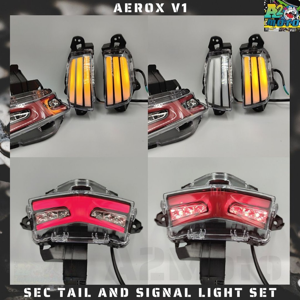 SEC AEROX Brake Tail Light with Signal Light LED SET WJ ASEC 04483 ...