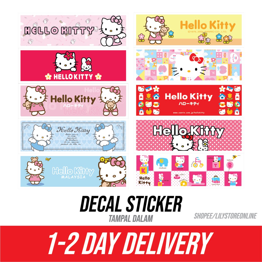 CUTE GILERR Hello Kitty Rear Window Decal Sticker (Tampal Dalam ...