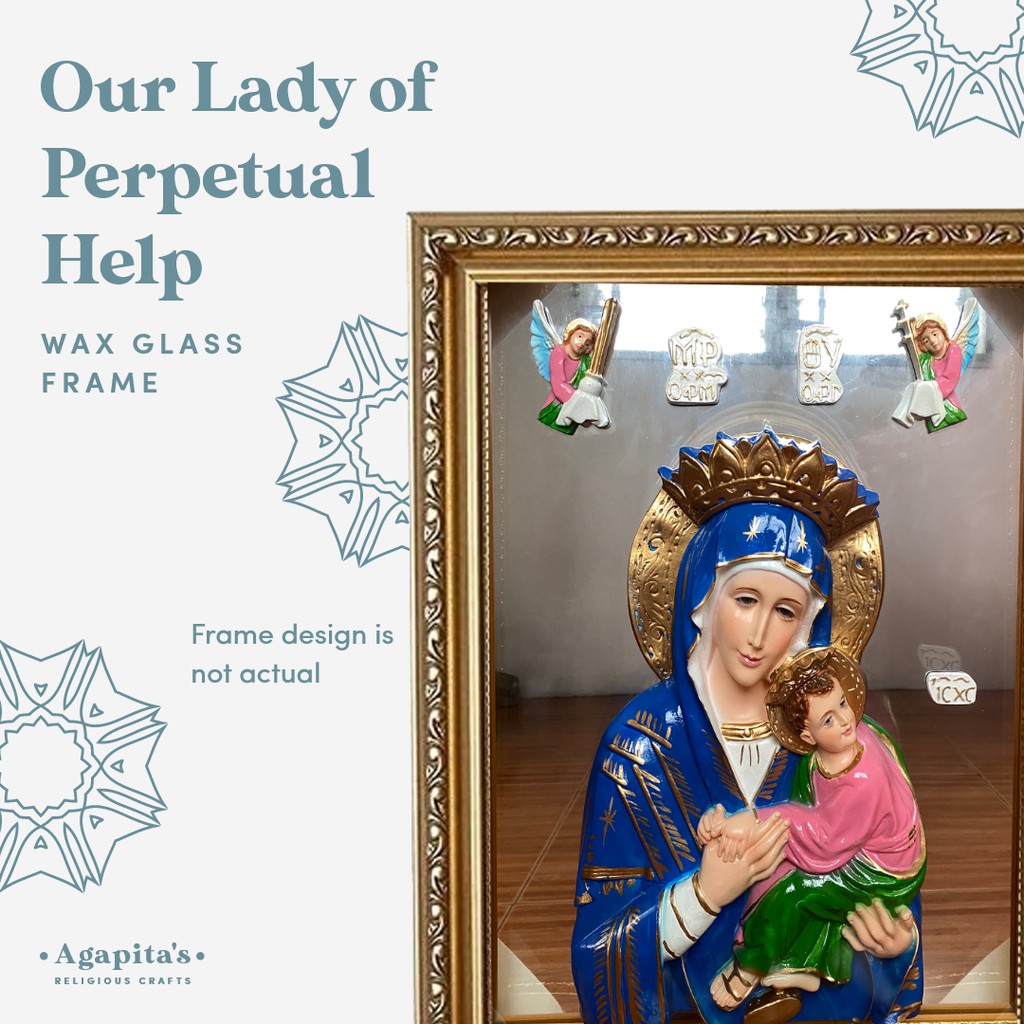 Our Lady of Perpetual Help Glass Wax Frame 24x29 inches | Shopee ...