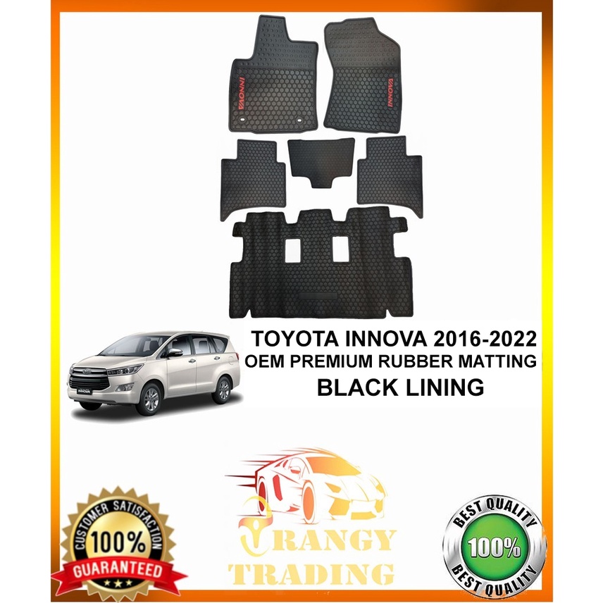 Toyota Innova 2016 to 2023 OEM Premium Rubber Matting Black Lining 2017 ...