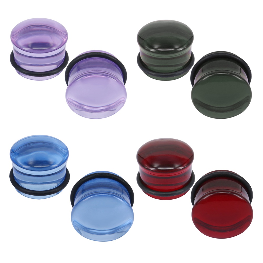 Glass Ear Gauges Single Flare Ear Plugs Tunnels Ear Lobe Stretching ...