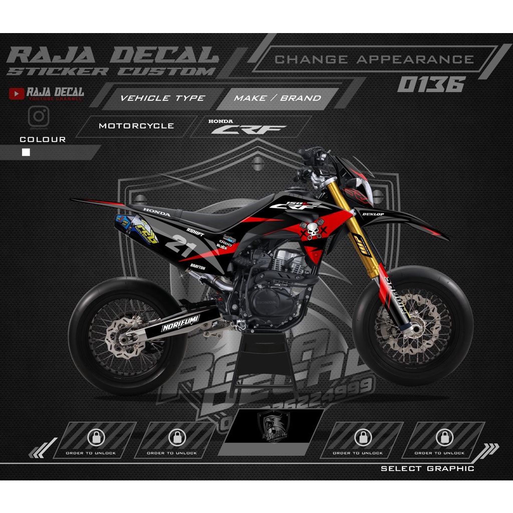 Sticker Decal CRF 150L Fullbody_Sticker Dekal CRF 150L Minimalist ...