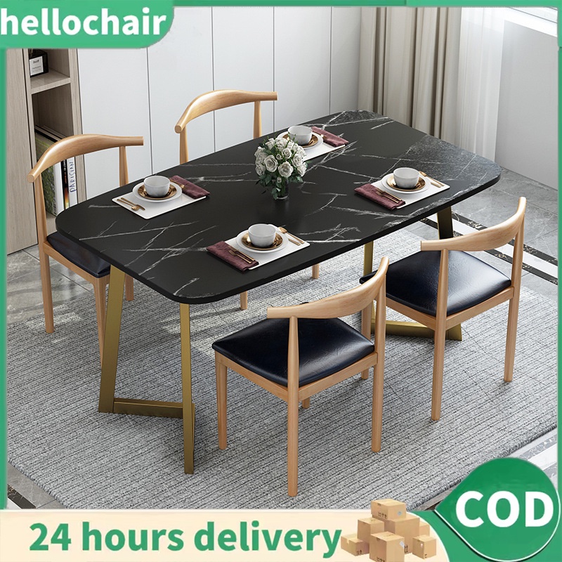 Imitation marble Dining table Kitchen long table Simple Fashion ...