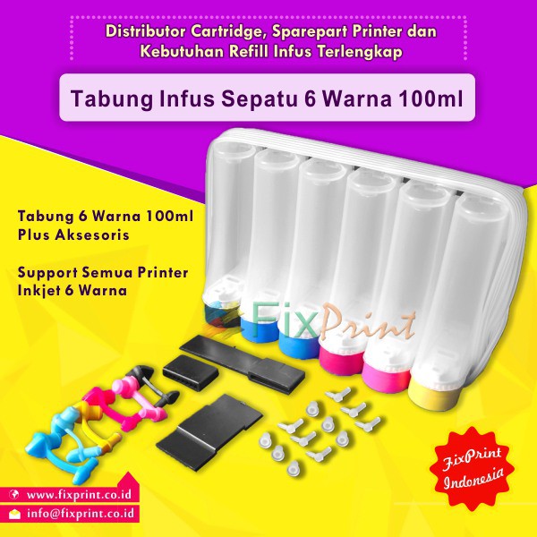 Ink Tank Modif CISS Infusion Modified 6 Colors 100ml Canon Epson 1390 ...