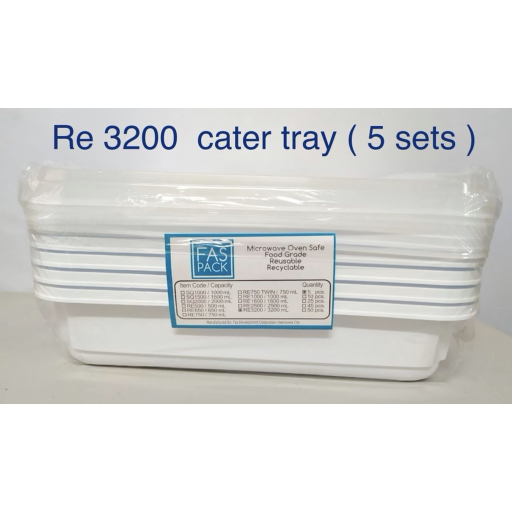 re3200 microwavable cater tray 3200ml 5 sets FAS PACK brand | Shopee ...