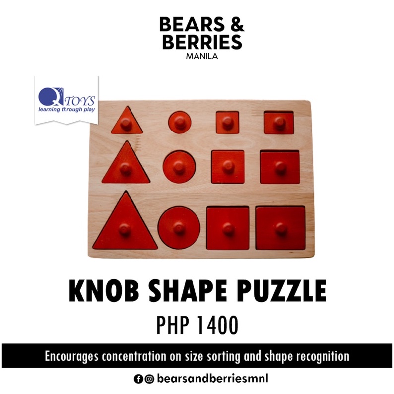 Original Q Toys QToys Toddler Knob Shape Puzzle (Sensory Play ...