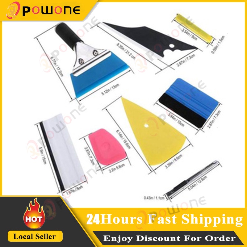 8pcs vehicle car window wrap tint vinyl mounting kit film cleaning ...