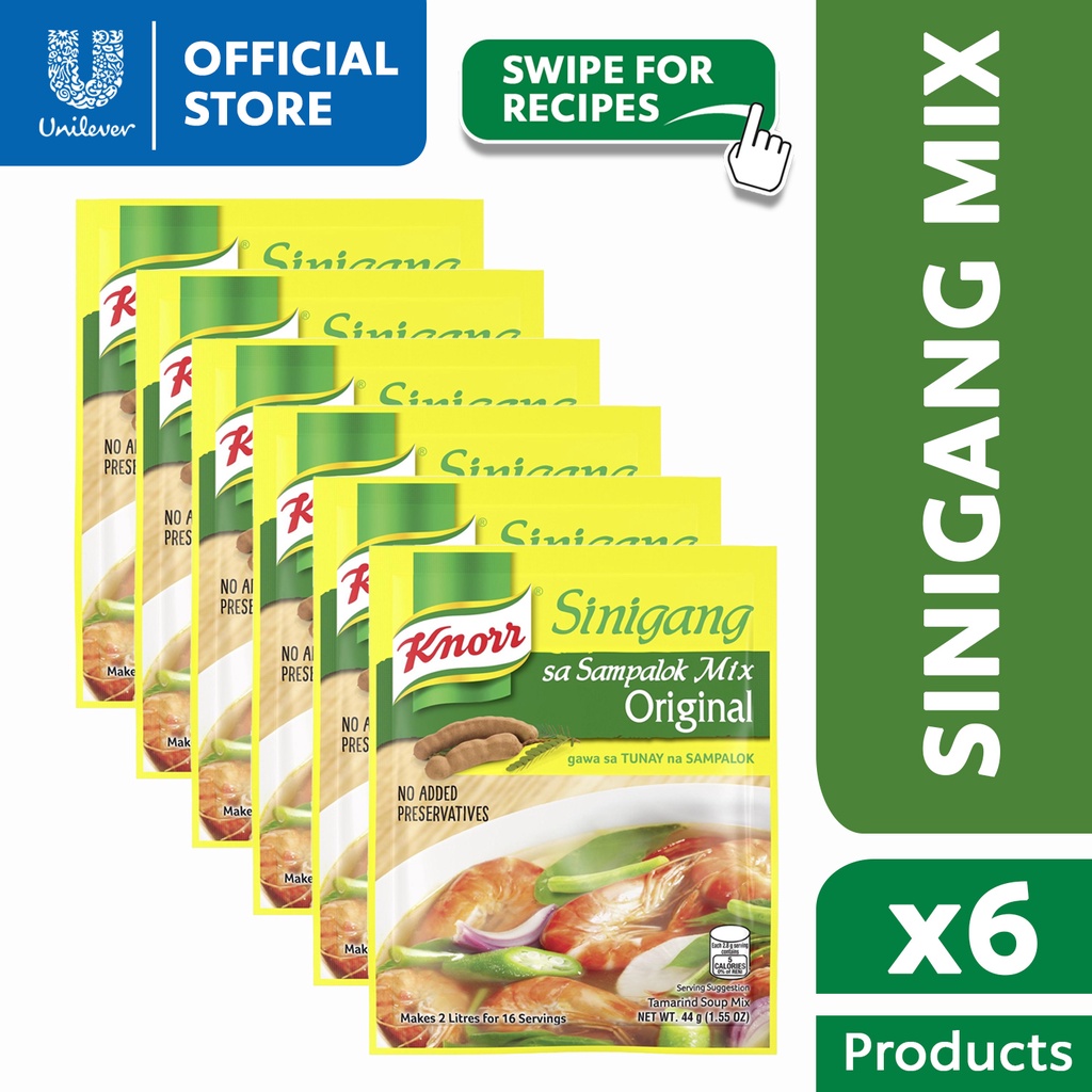 Knorr Sinigang sa Sampalok Mix Tamarind Soup Original Made with Real Tamarind 44g x6 | Shopee ...