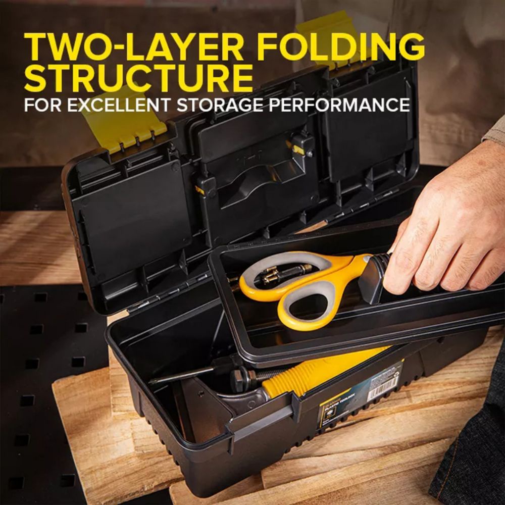 Deli (12/13/14/15 Inch) Tool Box Heavy Duty Plastic Tool Storage Box ...